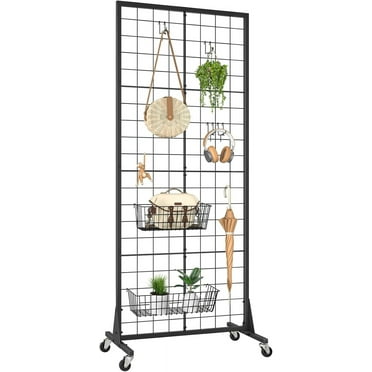 Bonnlo 6'x2' Standing Wire Grid Panel Tower with T-Base, Wall Display ...