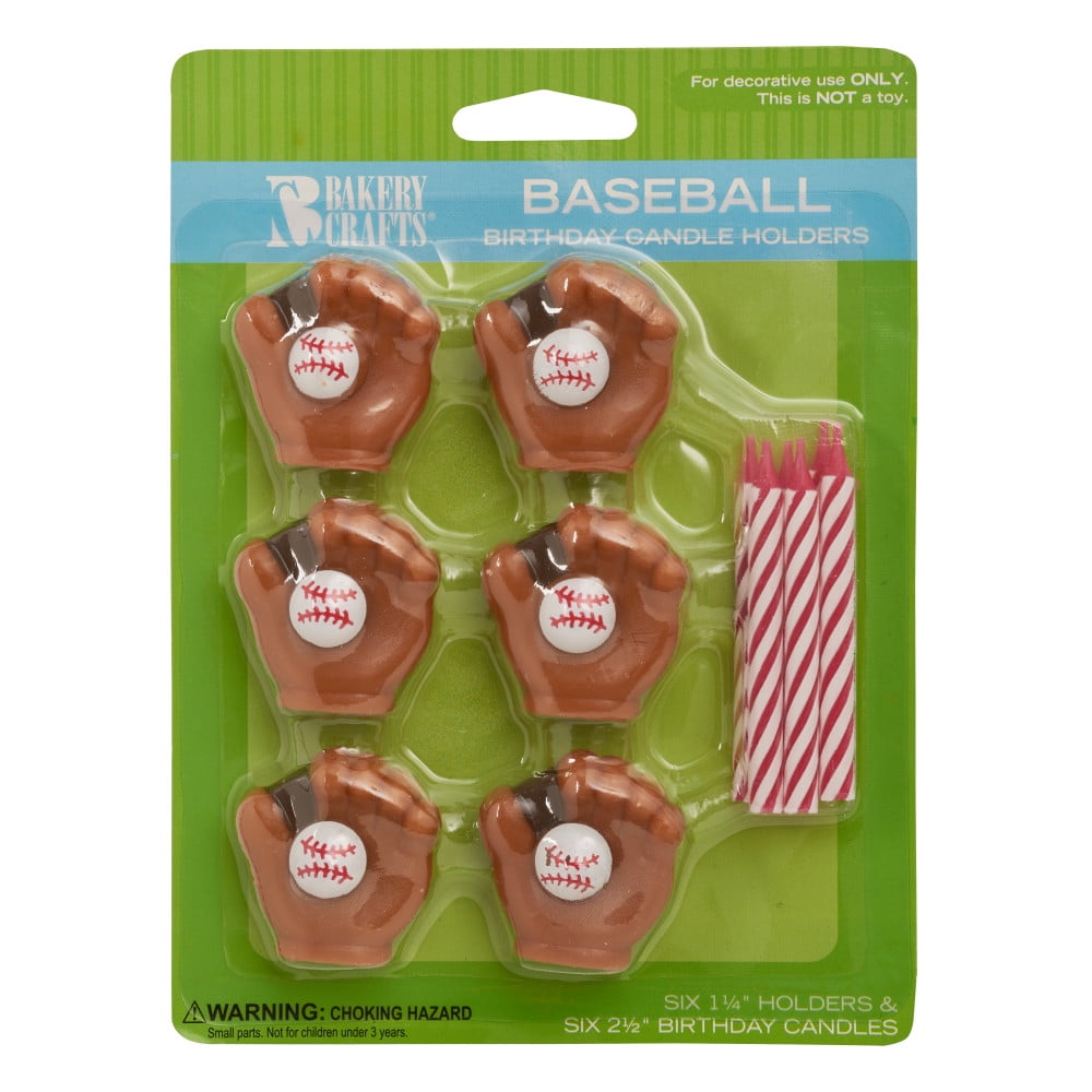 Cake Topper Decor, Baseball Shape Candles (2/PKG) - Walmart.com