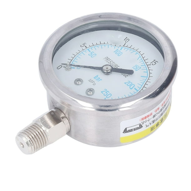 Pressure Gauge, Pressure Gauge, Bar Mpa Dual Graduation, 1/4" NPT ...