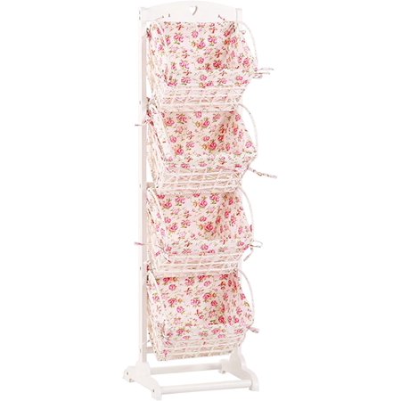 Extra Tall Storage Baskets for Organizing, White Free Standing Display ...