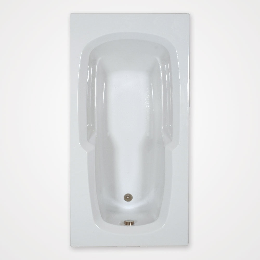 WaterTech Acrylic 72 in. x 36 in. Reversible Drain Drop-In Soaking Tub ...