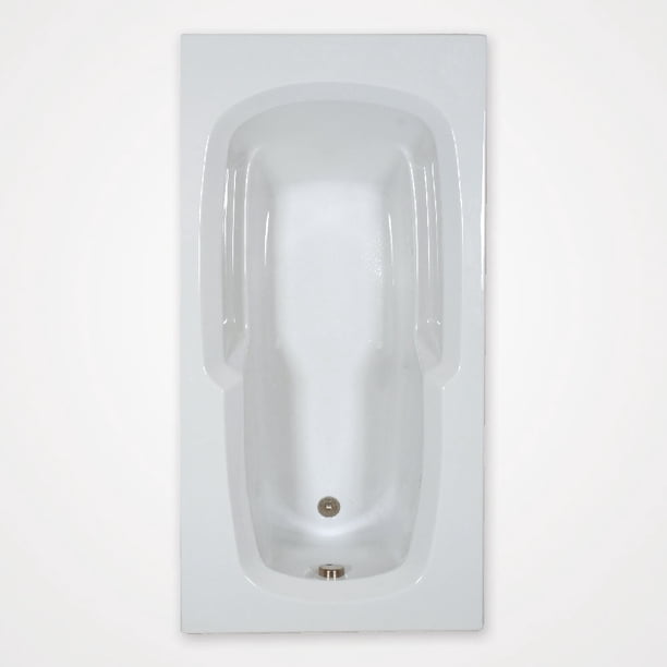 WaterTech Acrylic 72 in. x 36 in. Reversible Drain Drop-In Soaking Tub ...