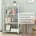 MOLYHOM 4-Tier Heavy Duty Foldable Metal Storage Shelves, Collapsible ...