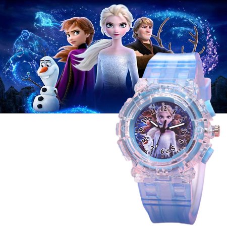 Frozen 2 Princess Anna Queen Elsa Light Up Wrist Watch Kids Girls ...
