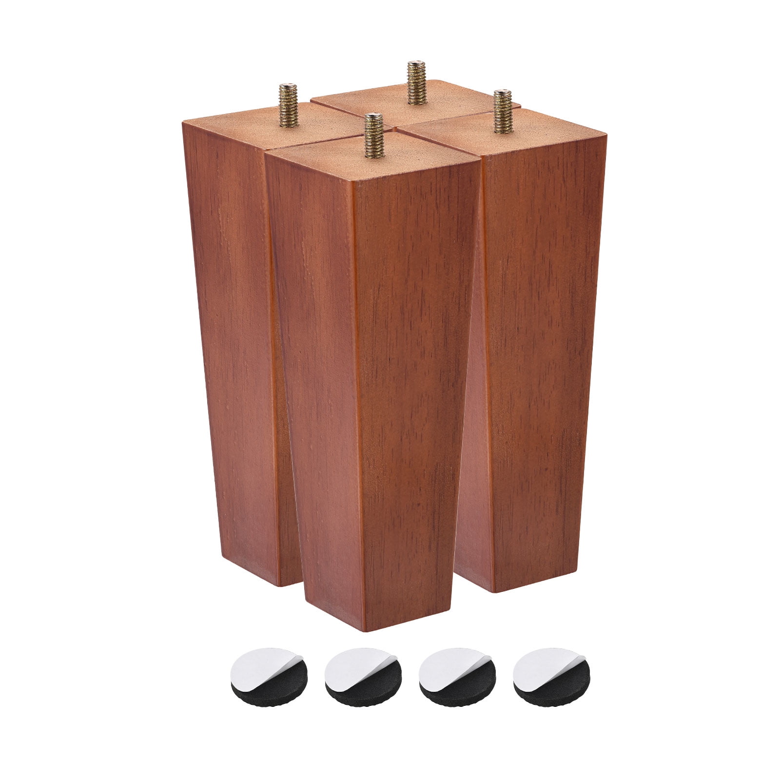 Uxcell Furniture Legs 7 Inch(180mm) Set of 4 Square Solid Wood Couch ...