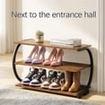 C-Shaped 3-Tier Shoe Rack with Metal Frame & Adjustable Feet - Compact ...