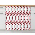 Abstract Art Cabinet Curtains 11" W x 13" L Red Grey Twisted Lines ...