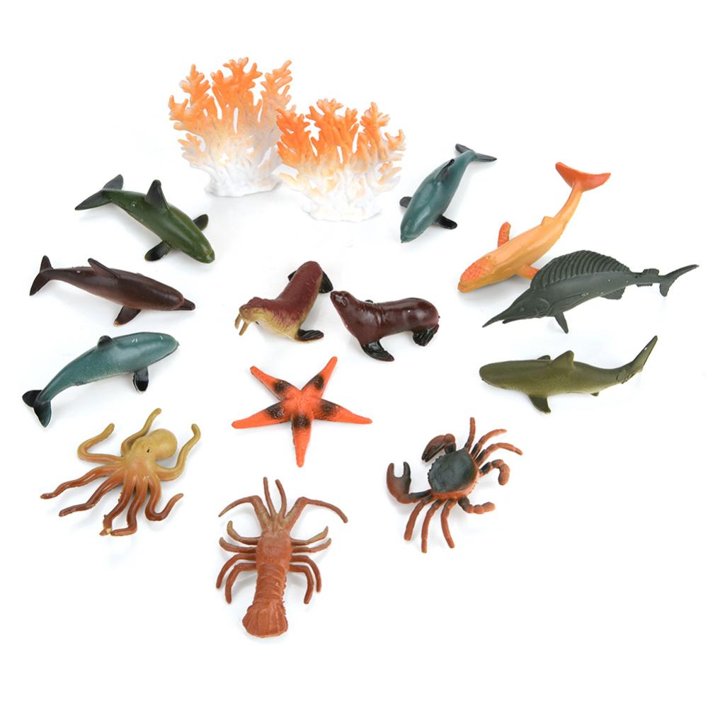 WALFRONT 12Pcs/Set Soft Plastic Sea Animals Model Educational Toy ...