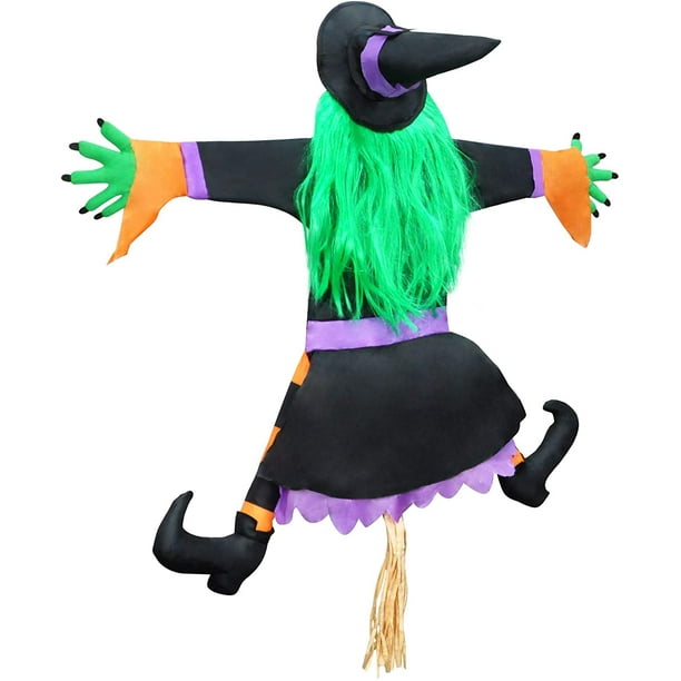 Crashing Witch Into Tree (Green) Halloween Decoration, Halloween ...