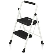 LivingSURE Extra Wide Step Stool with Handle, 20” x 15.6” x 38.4 ...