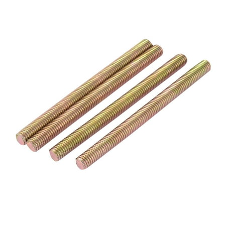 1.25mm Pitch M8 x 100mm Male Threaded Rod Bar Stud Bronze Tone 4 Pcs ...