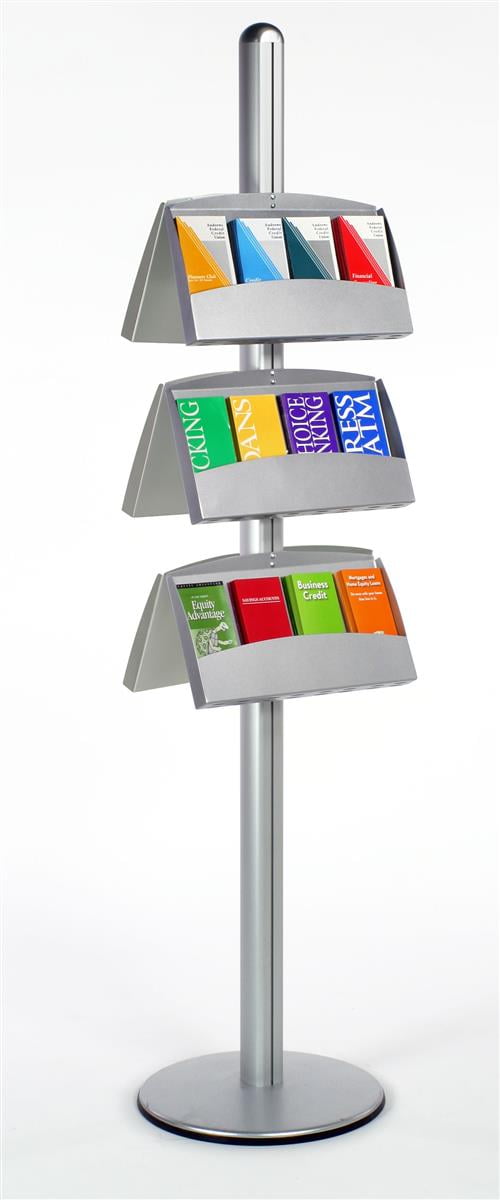 Brochure Display Rack for 4x9 Pamphlets, 24 total pockets, Literature ...
