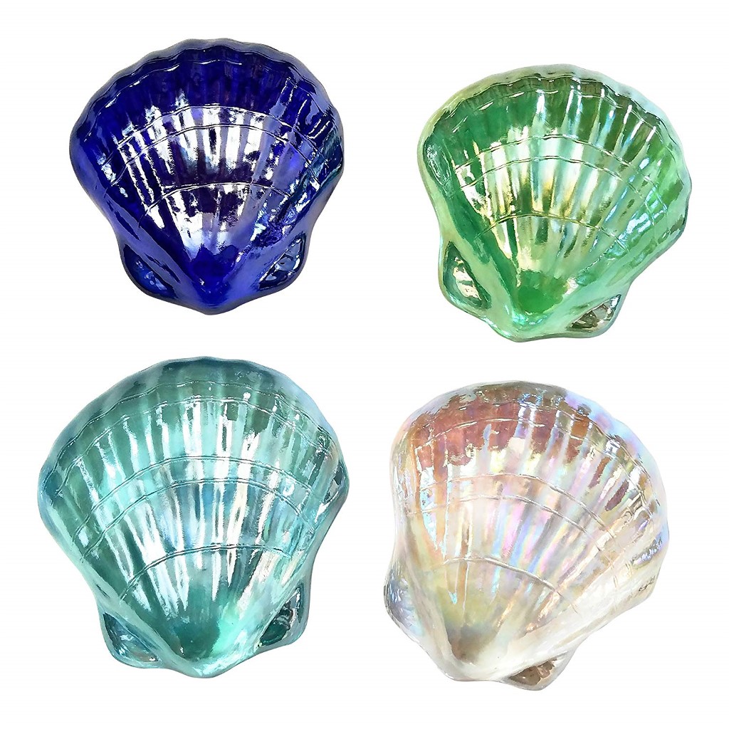 4 Glass Pectin Scallop Shell Paperweights - Walmart.com