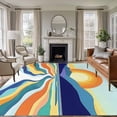 Abstract Colorful Ocean Sun Washable Area Rug 6x9 Modern Art Low ...