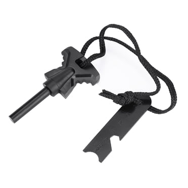 Outdoor Survival Kit Scraper Blade Magnesium Flint Striker Fire Starter ...