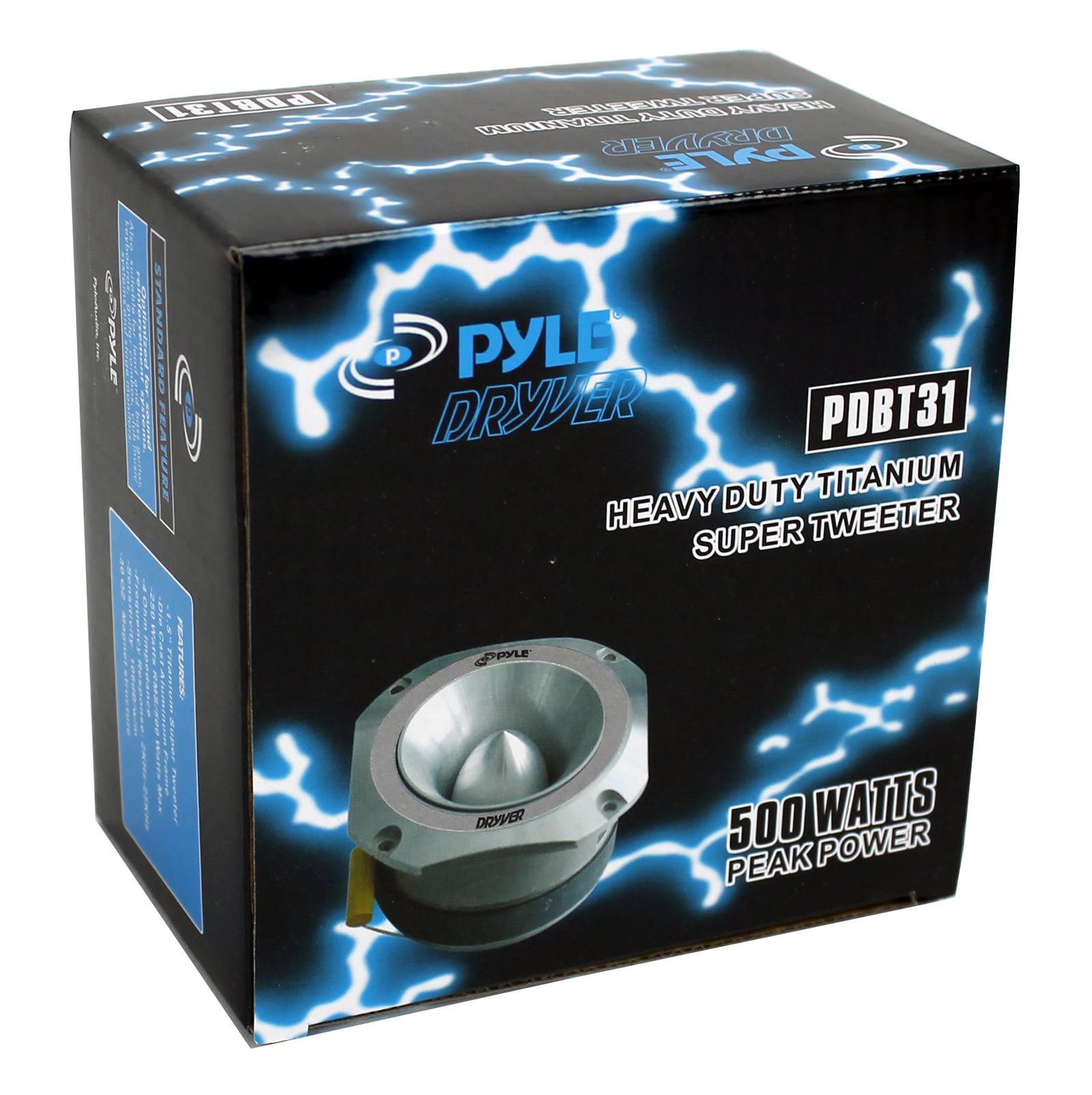 Buy PYLE PDBT3 1.5 Inch 500 Watt 4-Ohm Titanium Super Car Audio Tweeter ...