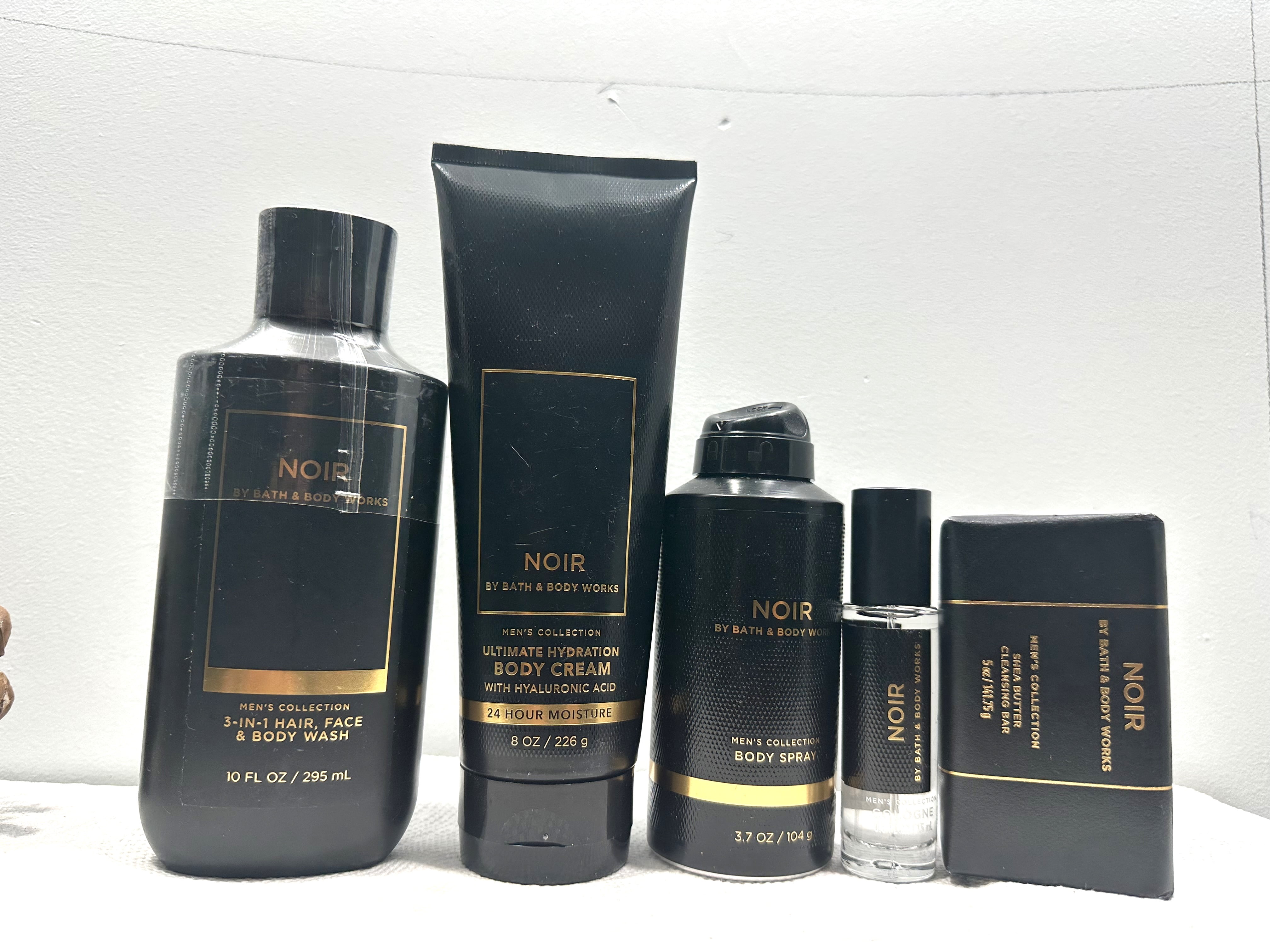 Bath And Body Works Noir Mens Collection 5 Piece T Set 3 In 1 Hair