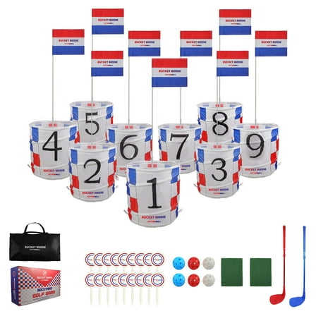 BucketGolf Ultimate Backyard Golf Game, Portable 9 Hole Golf Course for ...
