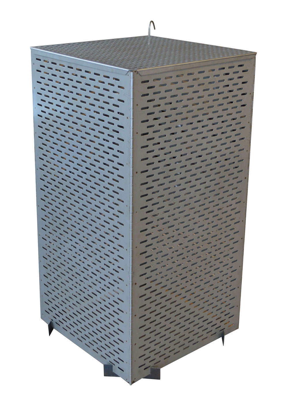 Offex Folding Steel Fire Cage with Ventilation Holes and Lid - Silver ...