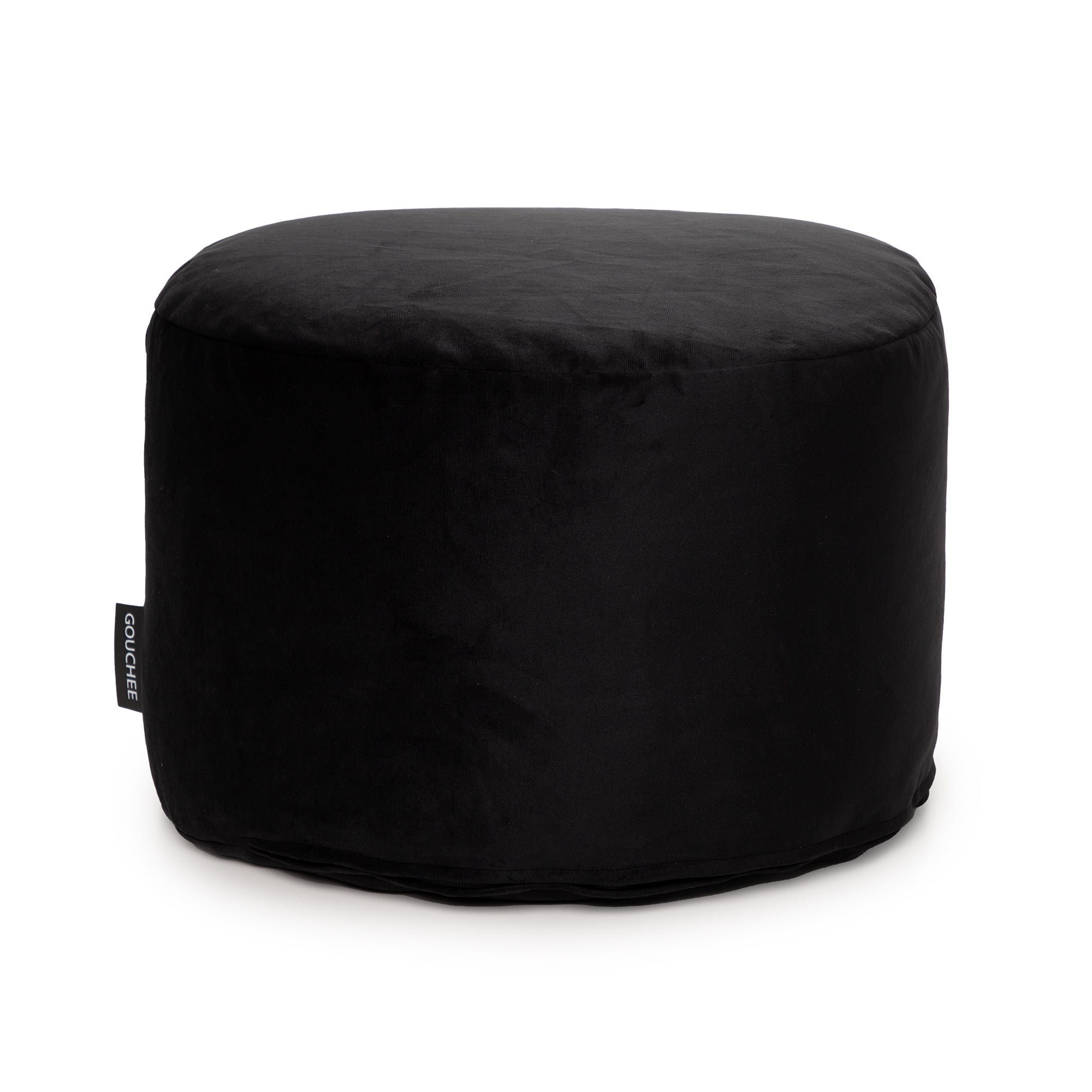 Click here for Gouchee Home Belgique Black Velvet Pouf Ottoman -... prices