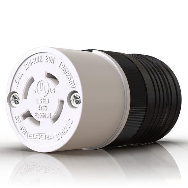 20 Amp 125/250V NEMA L14-20R Locking Connector, Industrial Grade ...