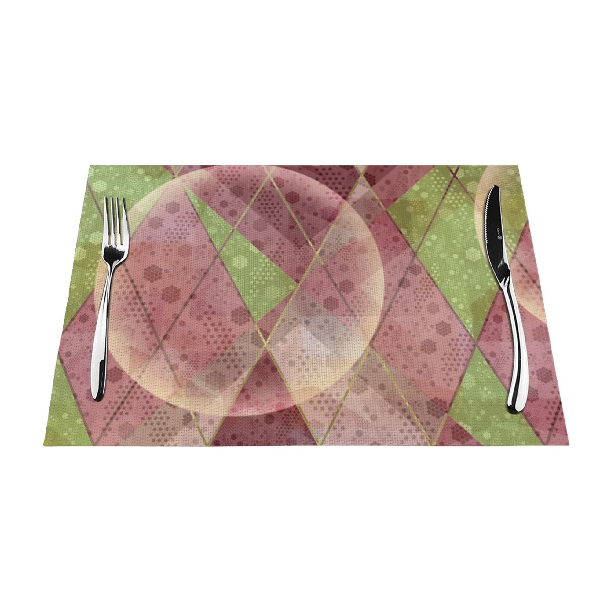 YFYANG Washable Heat-Resistant Placemats, 70% PVC/30% Polyester, Retro ...