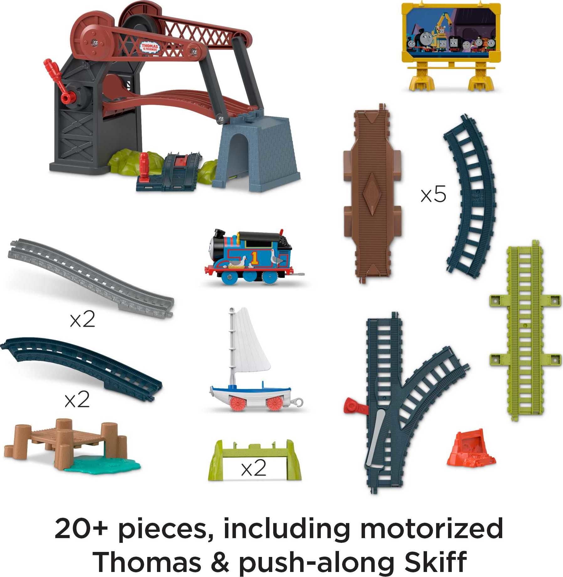 Buy Thomas & Friends Bridge Lift Thomas & Skiff Motorized Train Set ...