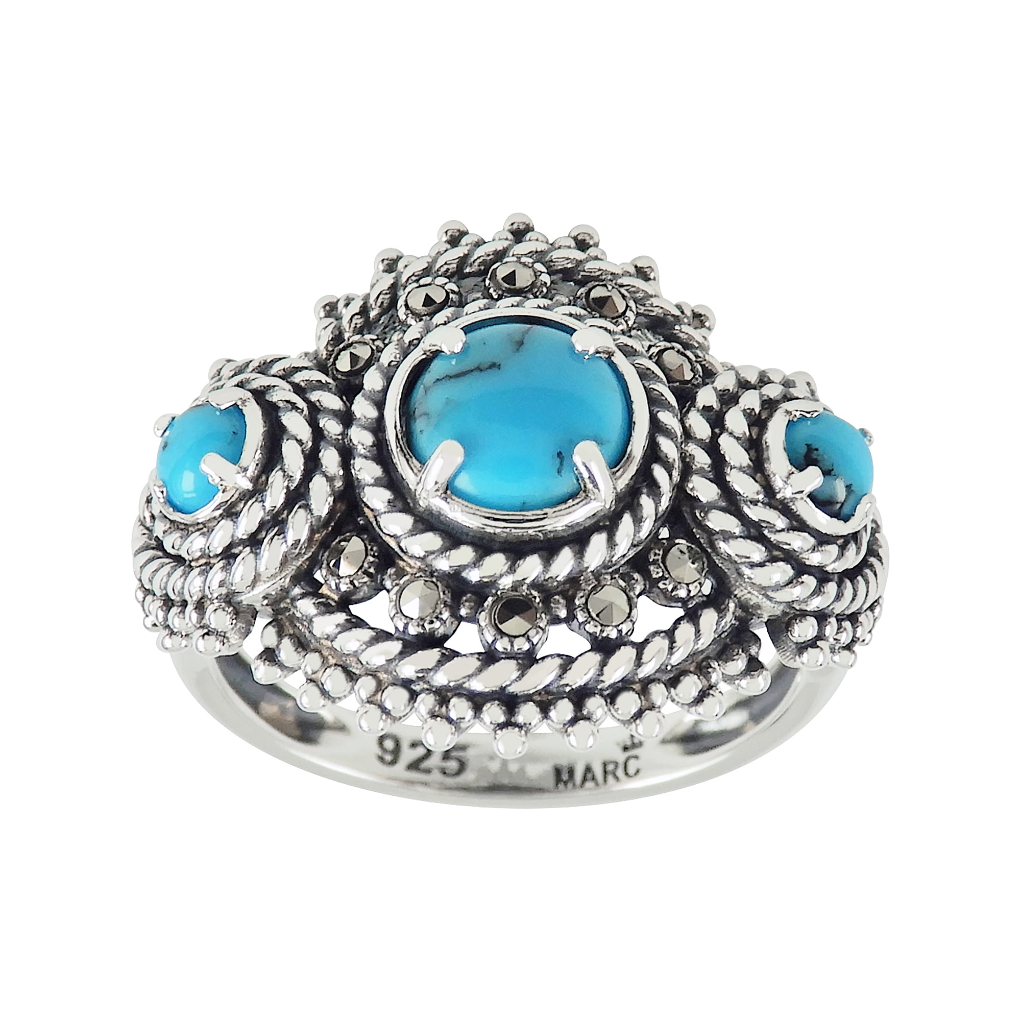 MARC Sterling Silver 0.8 ct Round 3 mm & 6 mm Cabochon cut Synthetic ...