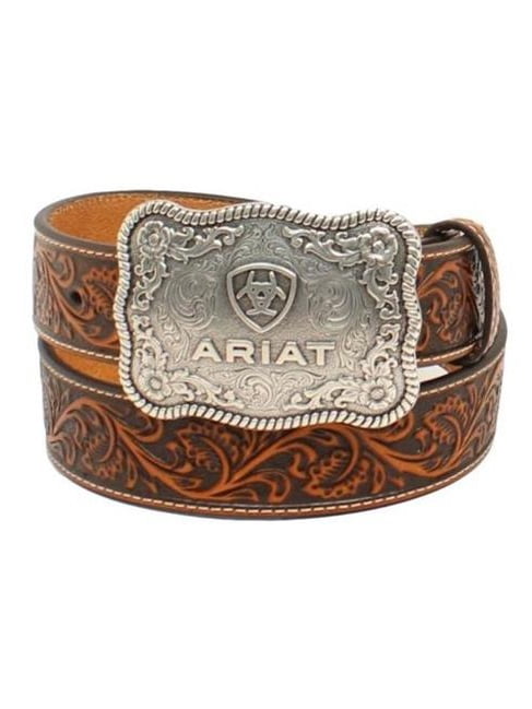 Ariat A1020467-36 Mens Antique Silver Buckle Leather Belt, Size - 36 ...