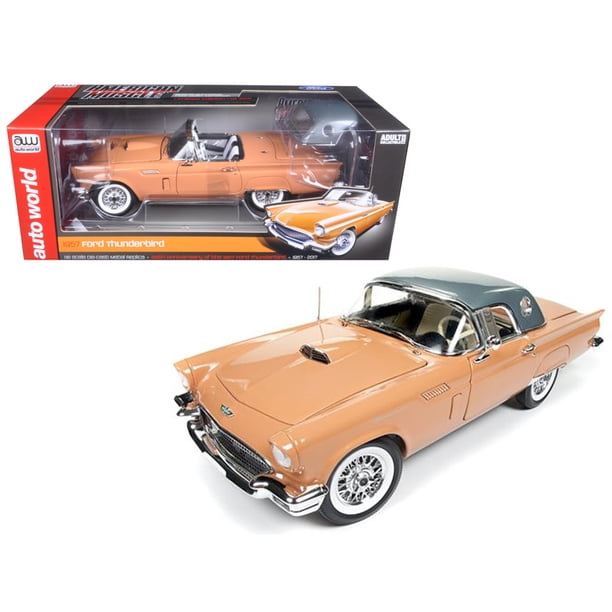 1957 Ford Thunderbird Convertible Coral Sand con techo plateado 60 ...