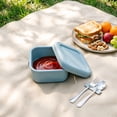 Silicone Food Storage Container With Lid Leak Proof Lunch Bento Box For ...