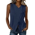Betivan Women's Summer Cotton Linen Vest Side Tie V Neck Sleeveless ...
