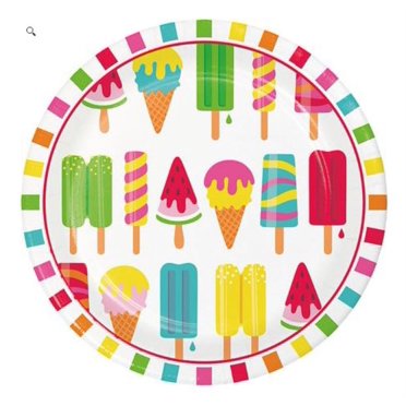 Summer 'Just Chillin' Small Popsicle Shaped Paper Plates (8ct ...
