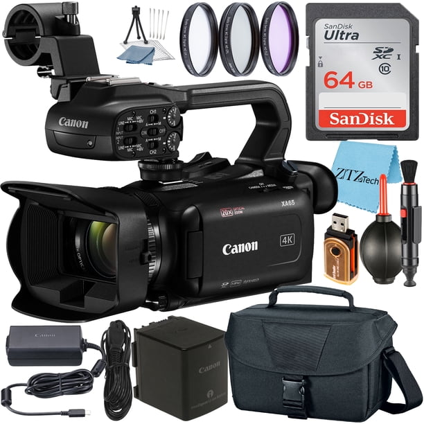 Canon XA65 Professional UHD 4K Camcorder with SanDisk 64GB Memory Card ...