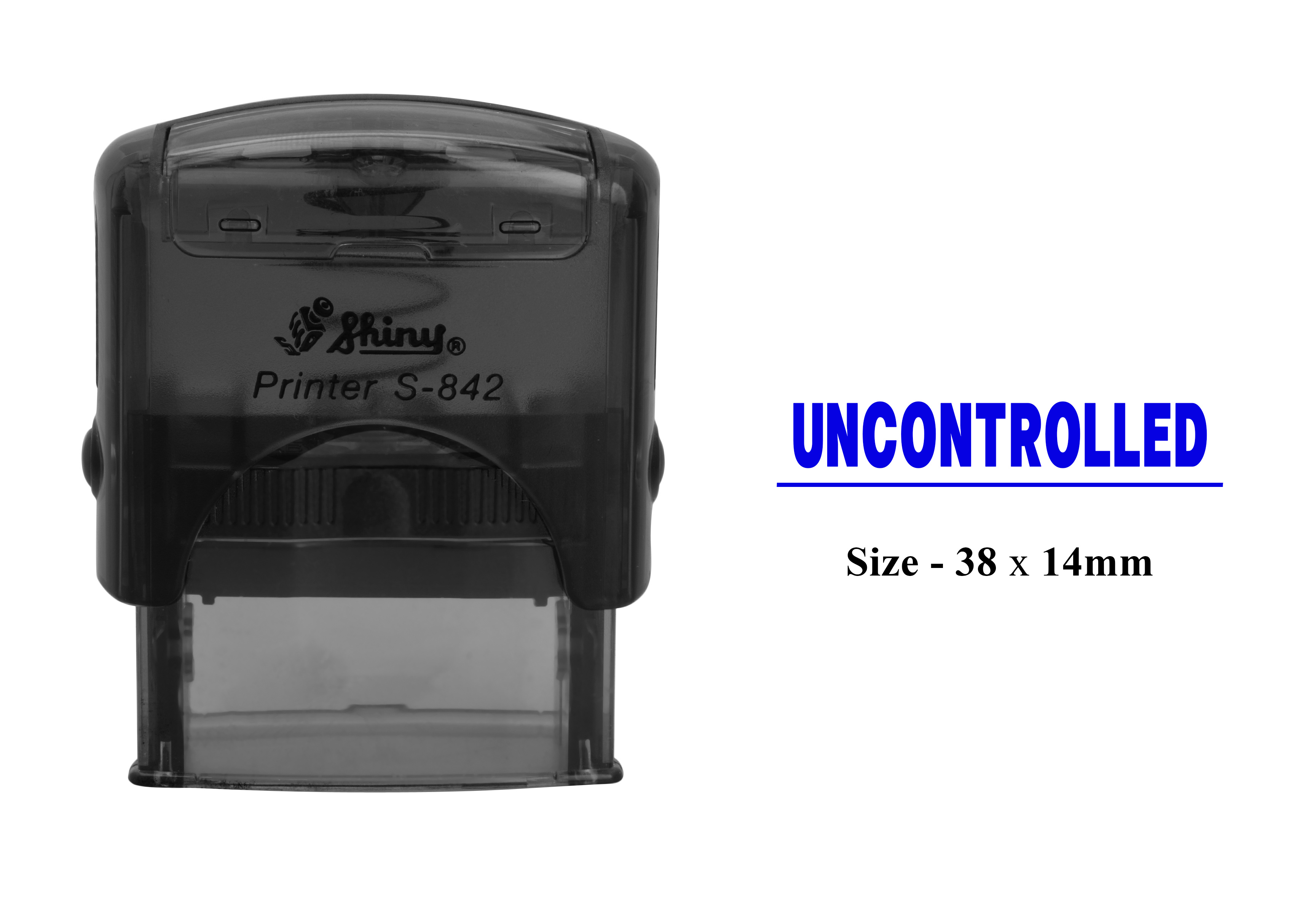 UNCONTROLLED Self Inking Rubber Stamp Shiny Office Stationary Custom ...