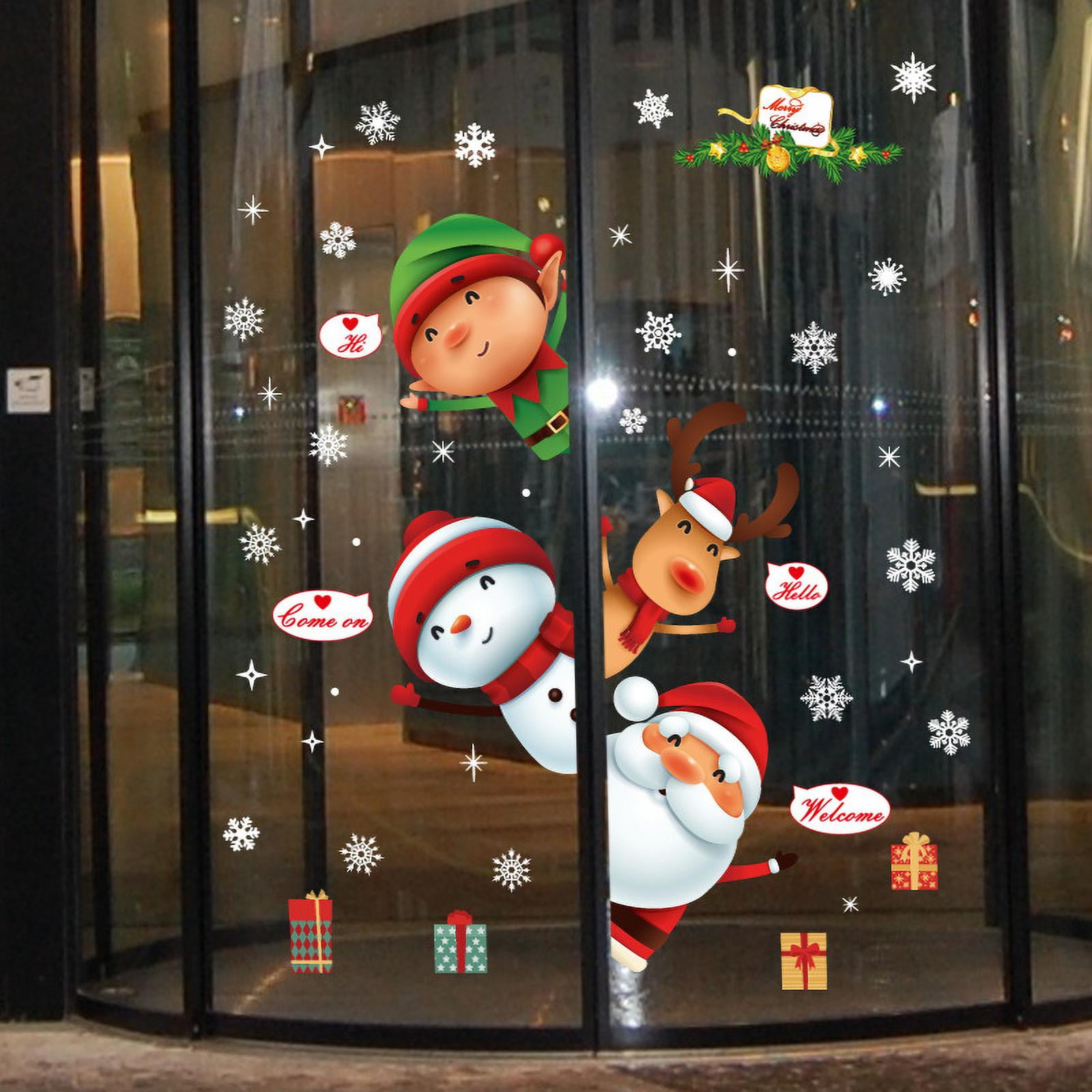 Leeten 262PCS Christmas Window Clings, 10 Sheets Christmas Window ...