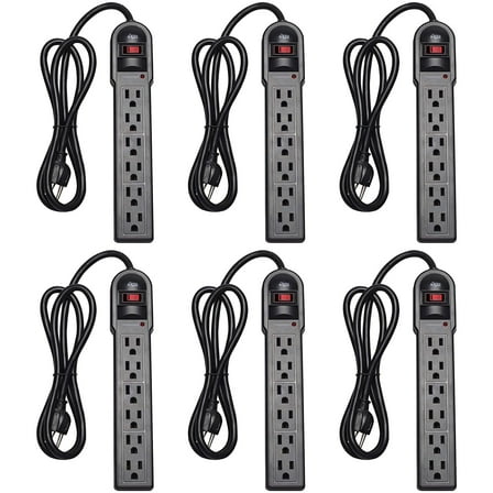 Titan 6-Outlet Surge Protector with LED Lights, 8ft. Extension Cord ...
