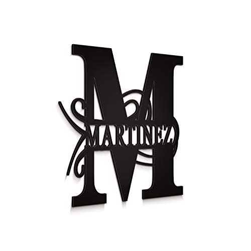JASS GRAPHIX Martinez 12" Black Aluminum Composite Monogrammed Sign ...