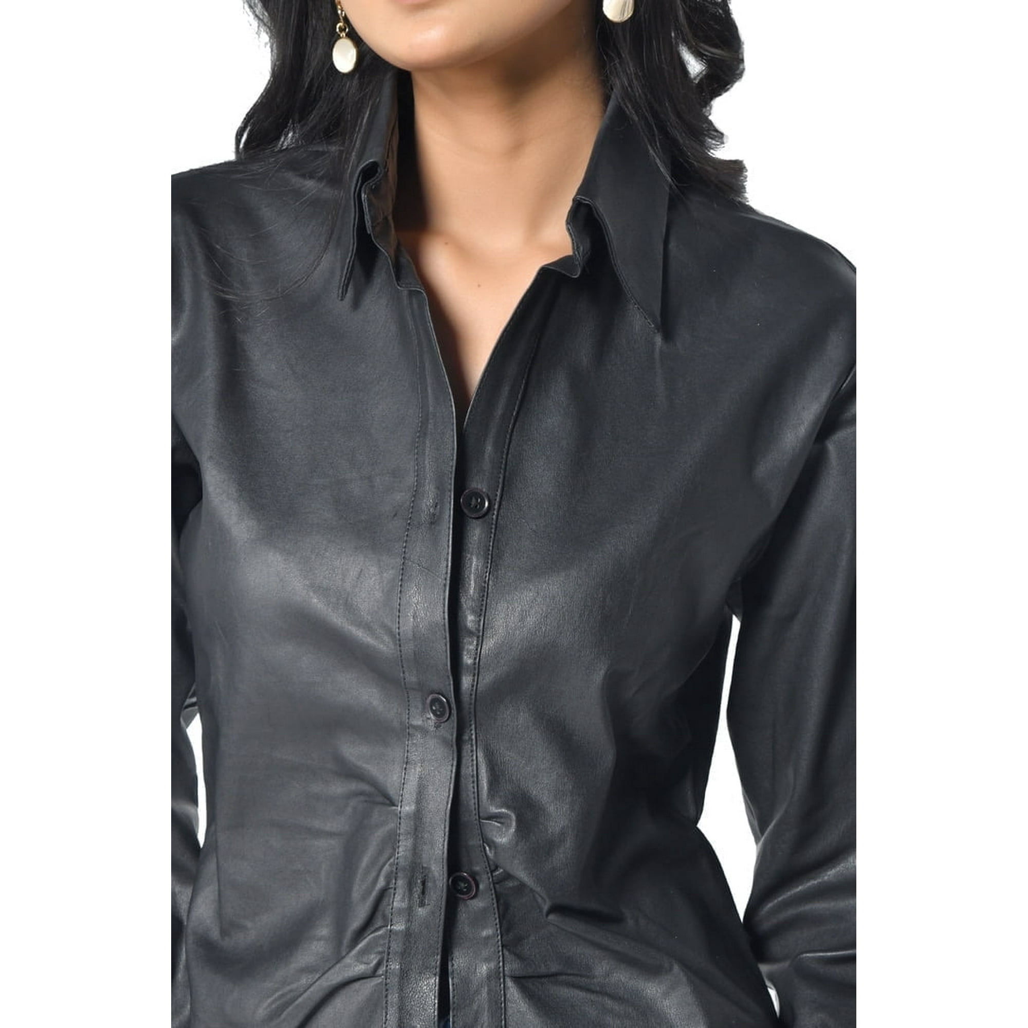 Click here for Sharo Ladies Black Leather Shirt prices