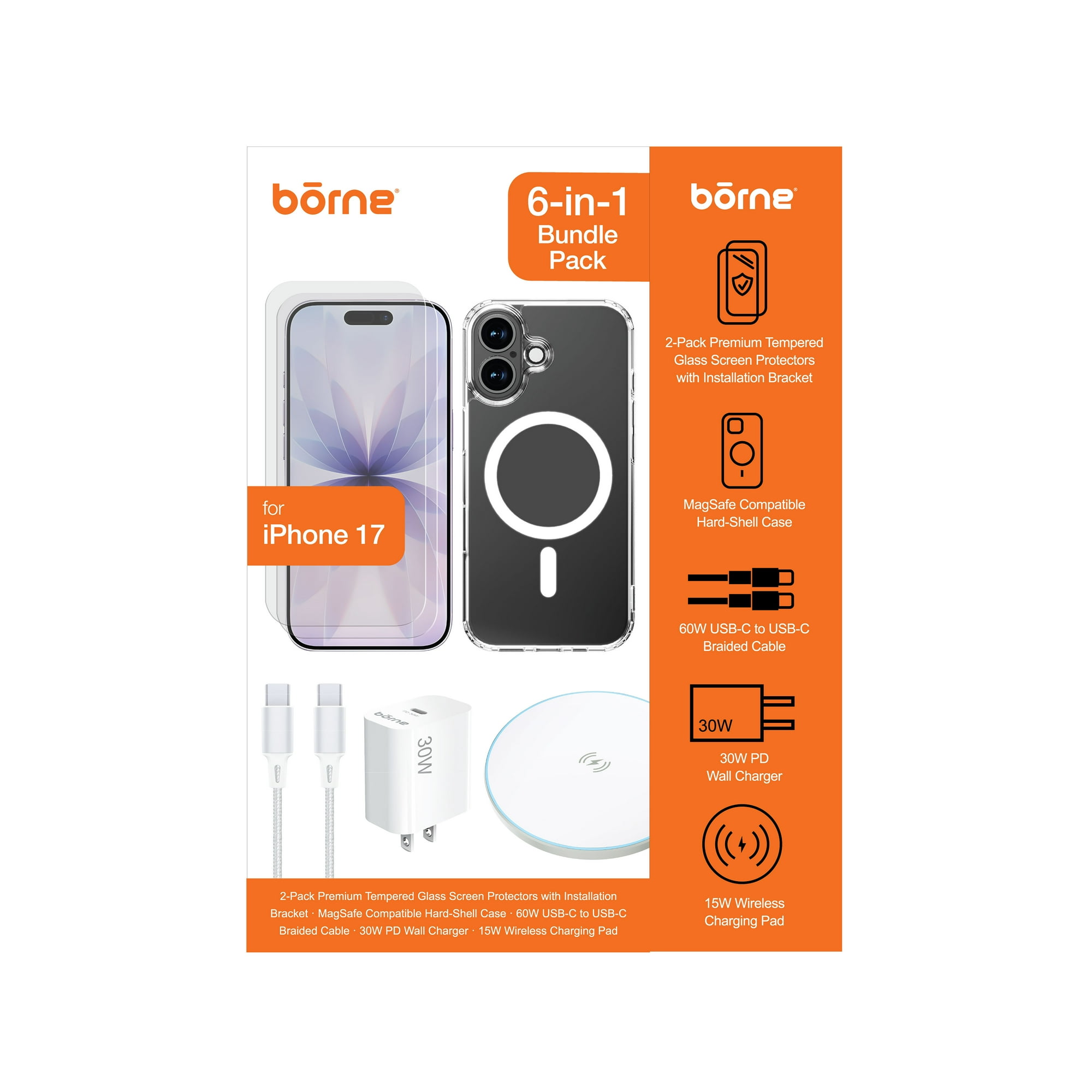 Click here for Borne 6-In-1 Iphone 17 Accessory Bundle Pack For M... prices