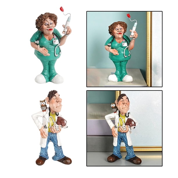 2x Modern Resin Sculpture Collectible Table Centerpiece Artwork Doctor ...