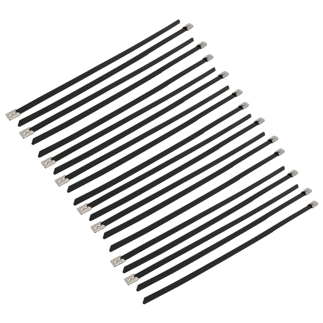 20pcs 8mm Width 300mm Length Stainless Steel Cable Tie Wire Strap Black ...