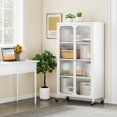 Bookcase with Doors and Adjustable Shelves, Freestanding Bookshelf ...