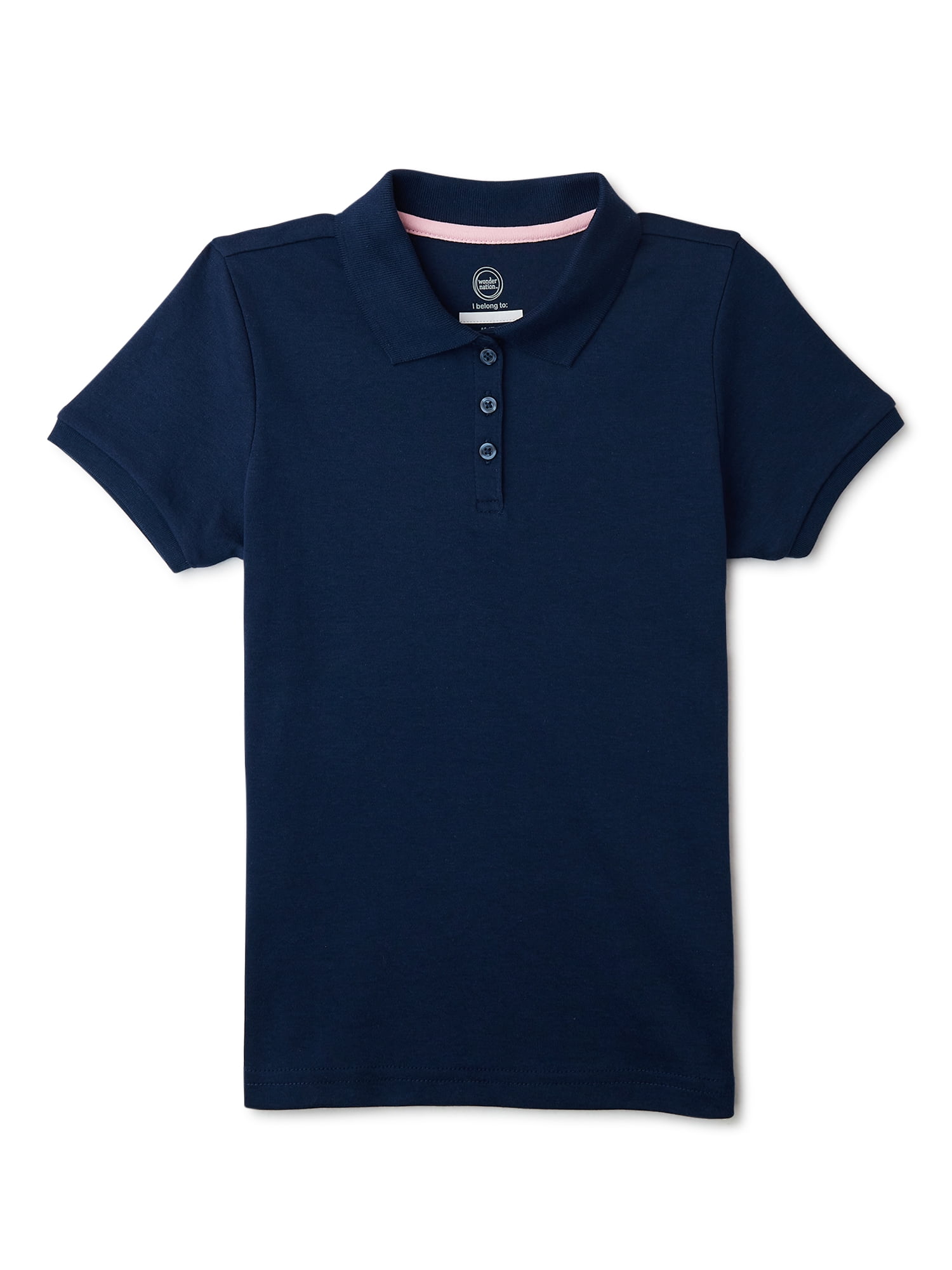 Wonder Nation Girls Polo Shirt with Short Sleeves, Sizes XS-XXL ...