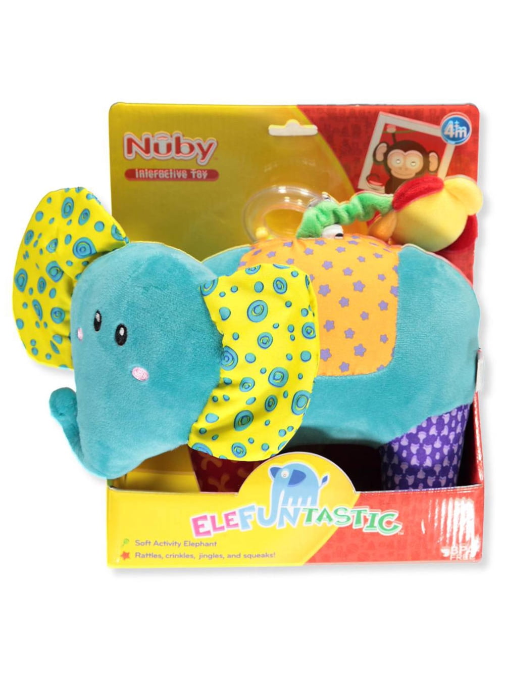 Nuby Elefuntastic Activity Plush - blue/multi, one size - Walmart.com