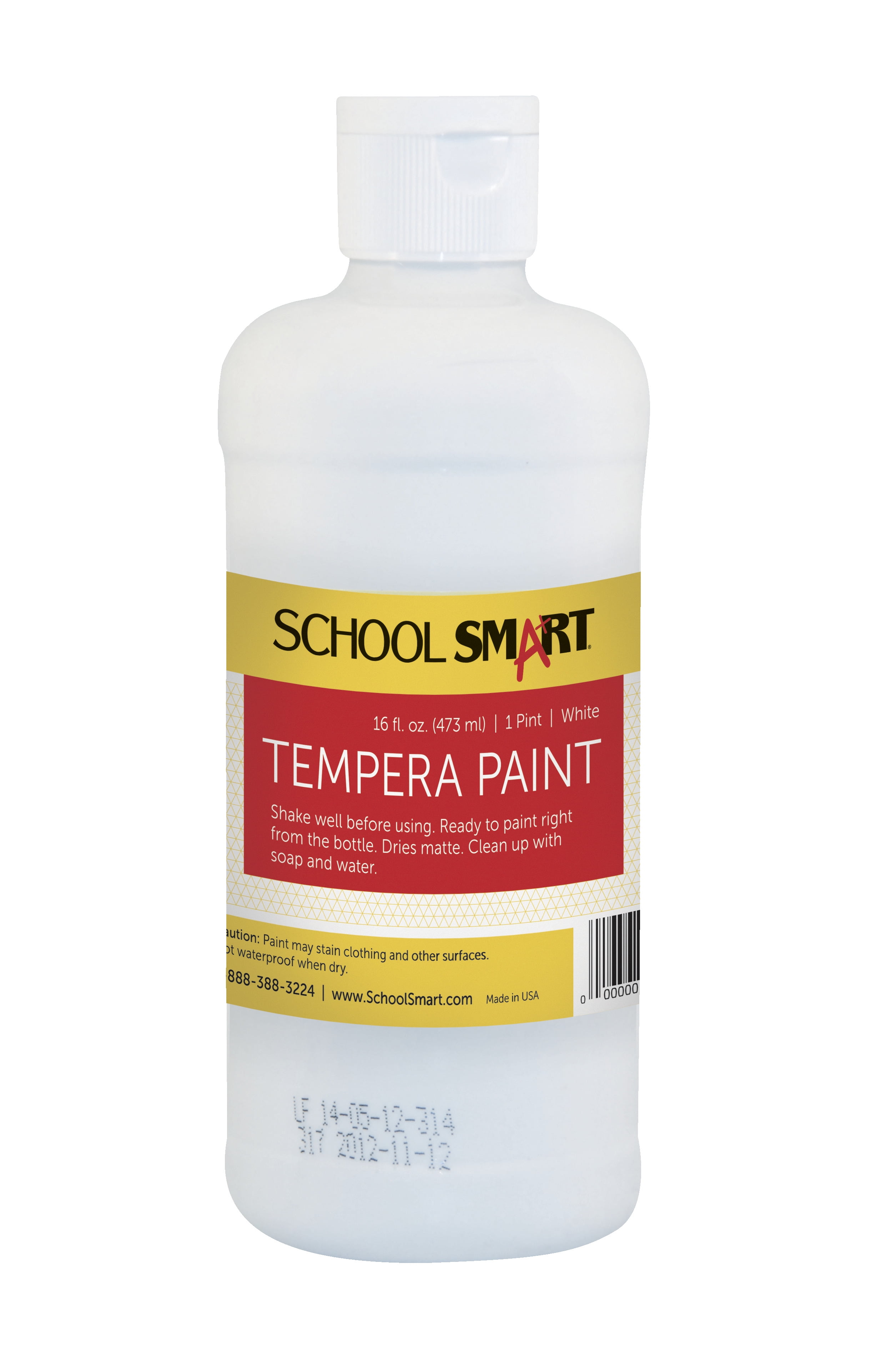 School Smart Non-Toxic Multi-Purpose Liquid Tempera Paint, 1 pt Plastic ...