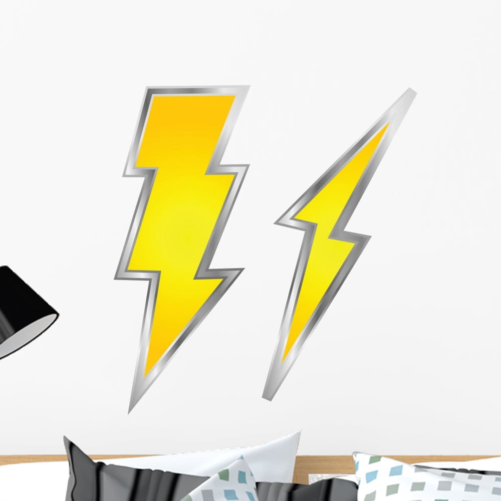 Lightning Bolts Wall Decal by Wallmonkeys Peel and Stick Graphic (24 in ...