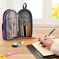 Backpack Pencil Case, 3 Compartment Large Capacity Oxford Fabric Pencil ...