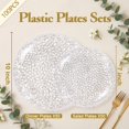 100-Piece Clear Heavy-Duty Disposable Plastic Plate Set with Hammered ...