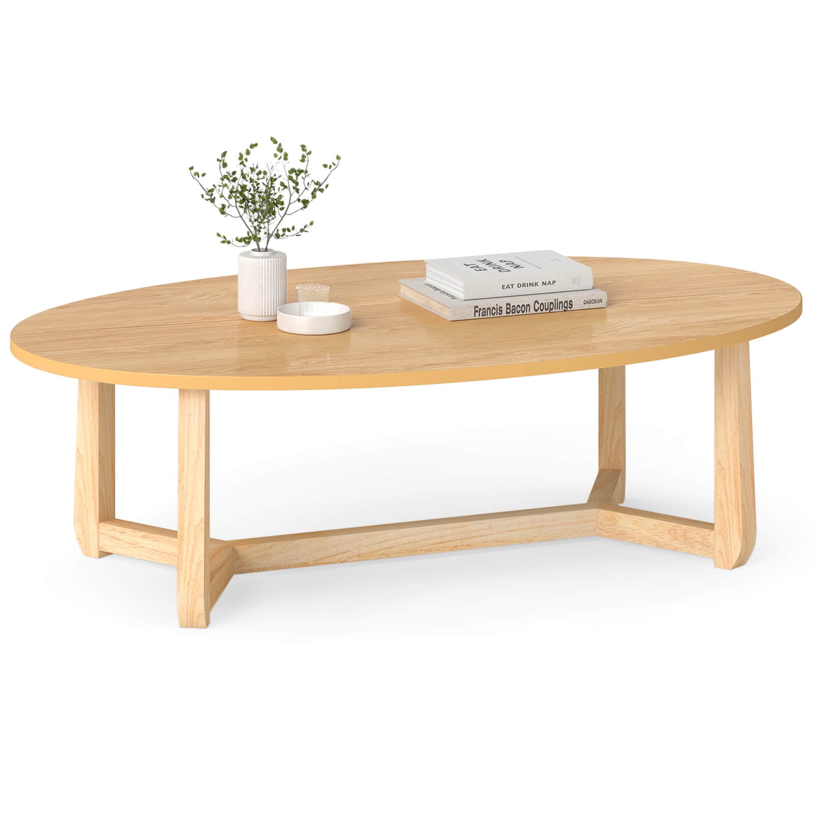 Click here for Costway 46 Oval Coffee Table With Thickened Top &... prices